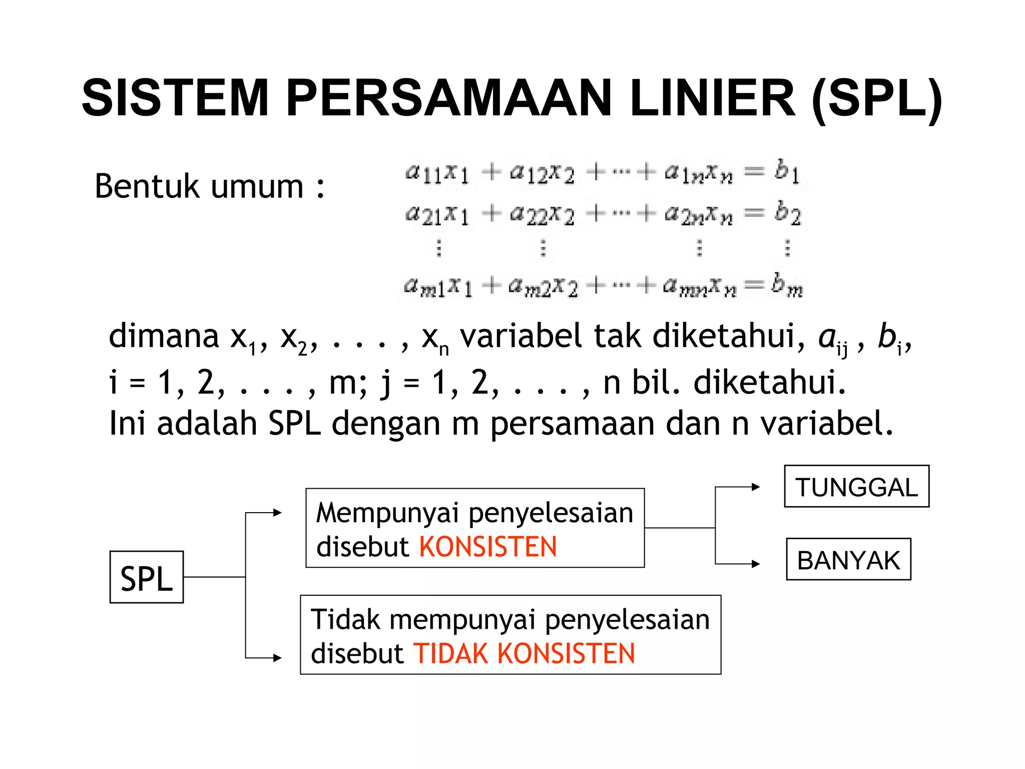 Aljabar linier-matriks (1) | PPT