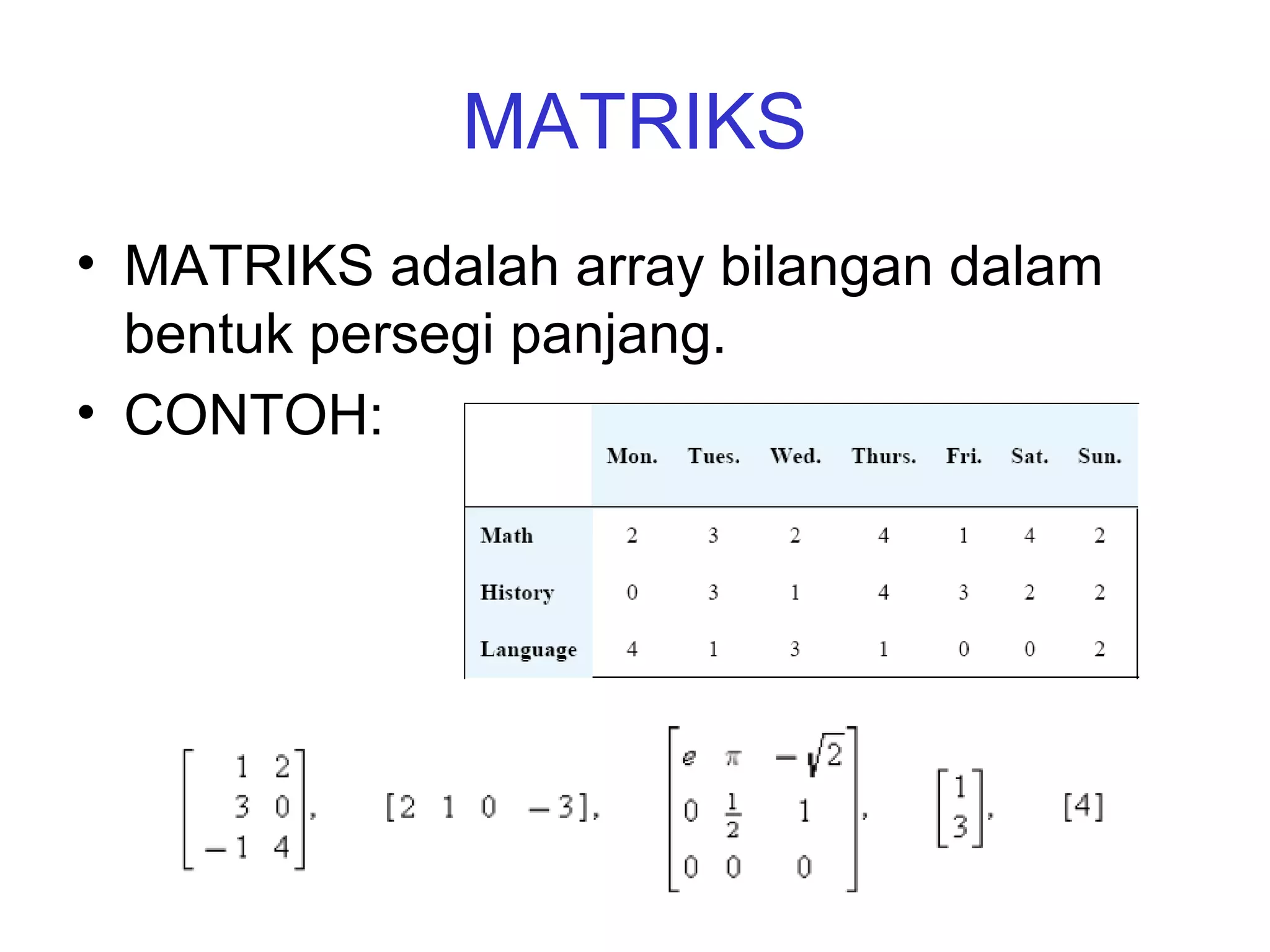 Aljabar linier-matriks (1) | PPT