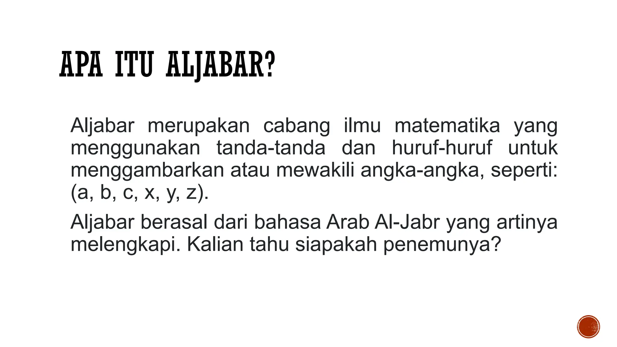 Aljabar math 7, pengertian dan materi.pptx