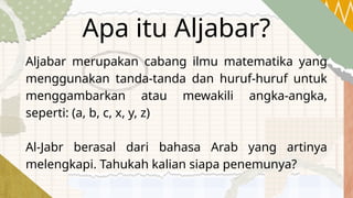 Aljabar math 7grade, pengertian dan materi.pptx