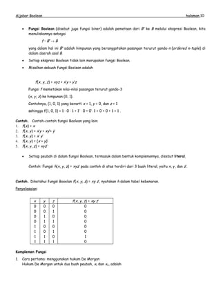 Aljabar Boolean | DOC