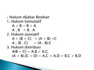 Aljabar boolean | PPTX