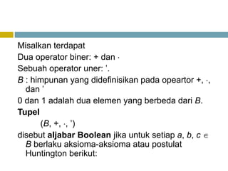 Aljabar boolean | PPTX