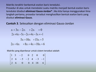 ALJABAR LINEAR ELIMINASI GAUSSIAN | PPTX
