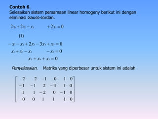 ALJABAR LINEAR ELIMINASI GAUSSIAN | PPTX