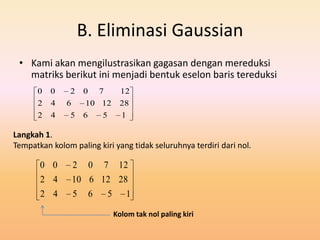 ALJABAR LINEAR ELIMINASI GAUSSIAN | PPTX