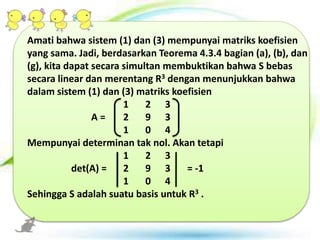 Aljabar linear:Kebebasan Linear, Basis, dan Dimensi.ppt