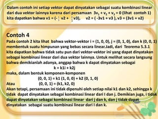 Aljabar linear:Kebebasan Linear, Basis, dan Dimensi.ppt