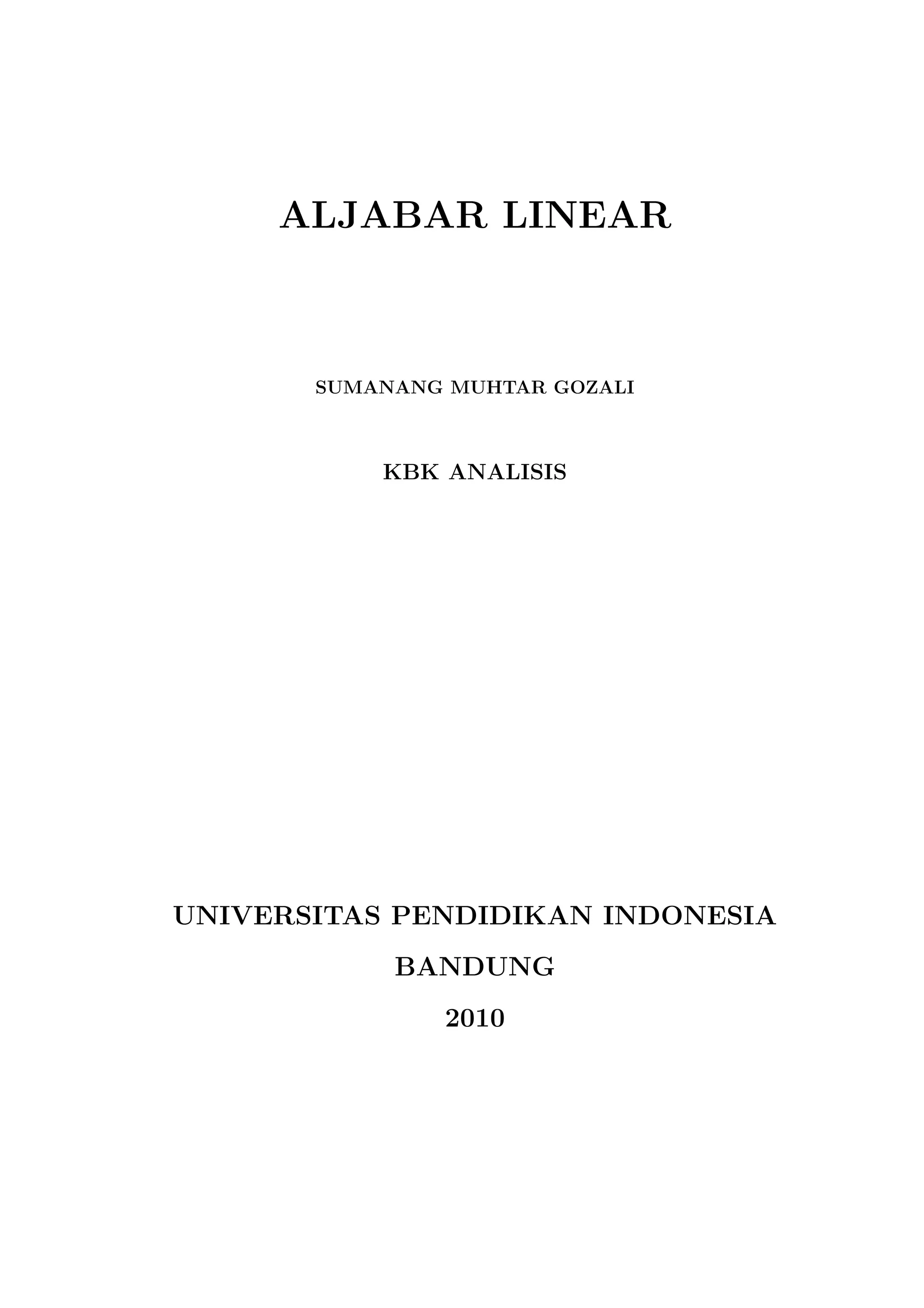 Materi Aljabar linear | PDF