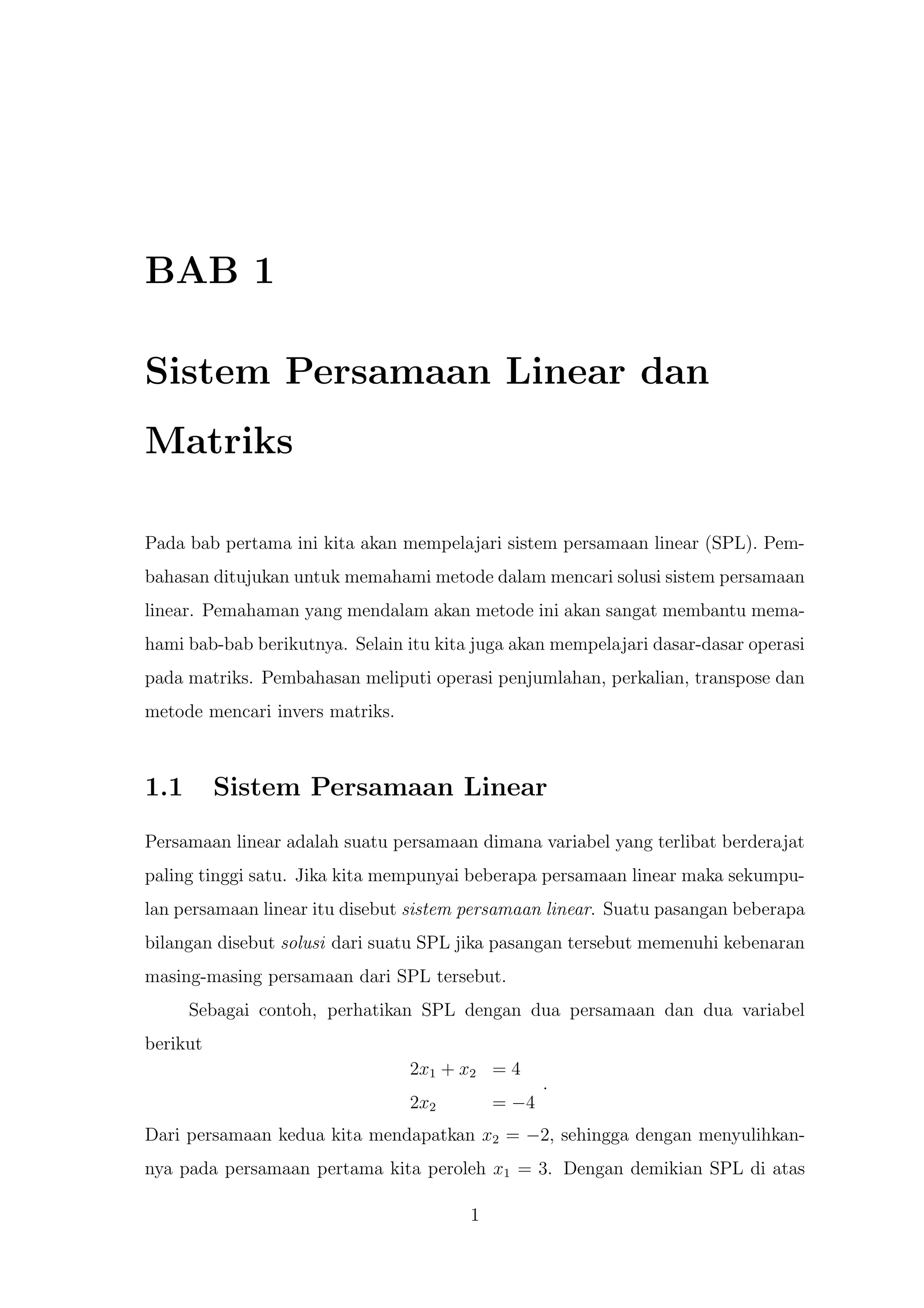 Materi Aljabar linear | PDF