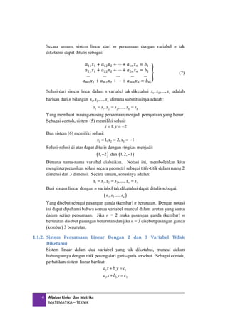 aljabar linier materi 1 teknik mesin.pdf aljabar linier materi 1 teknik ...