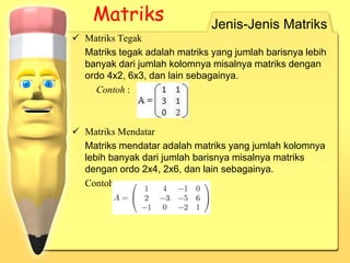 Aljabar matriks | PPTX
