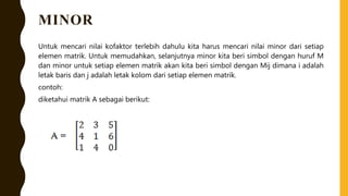 Aljabar matriks kofaktor | PPT