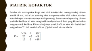 Aljabar matriks kofaktor | PPTX