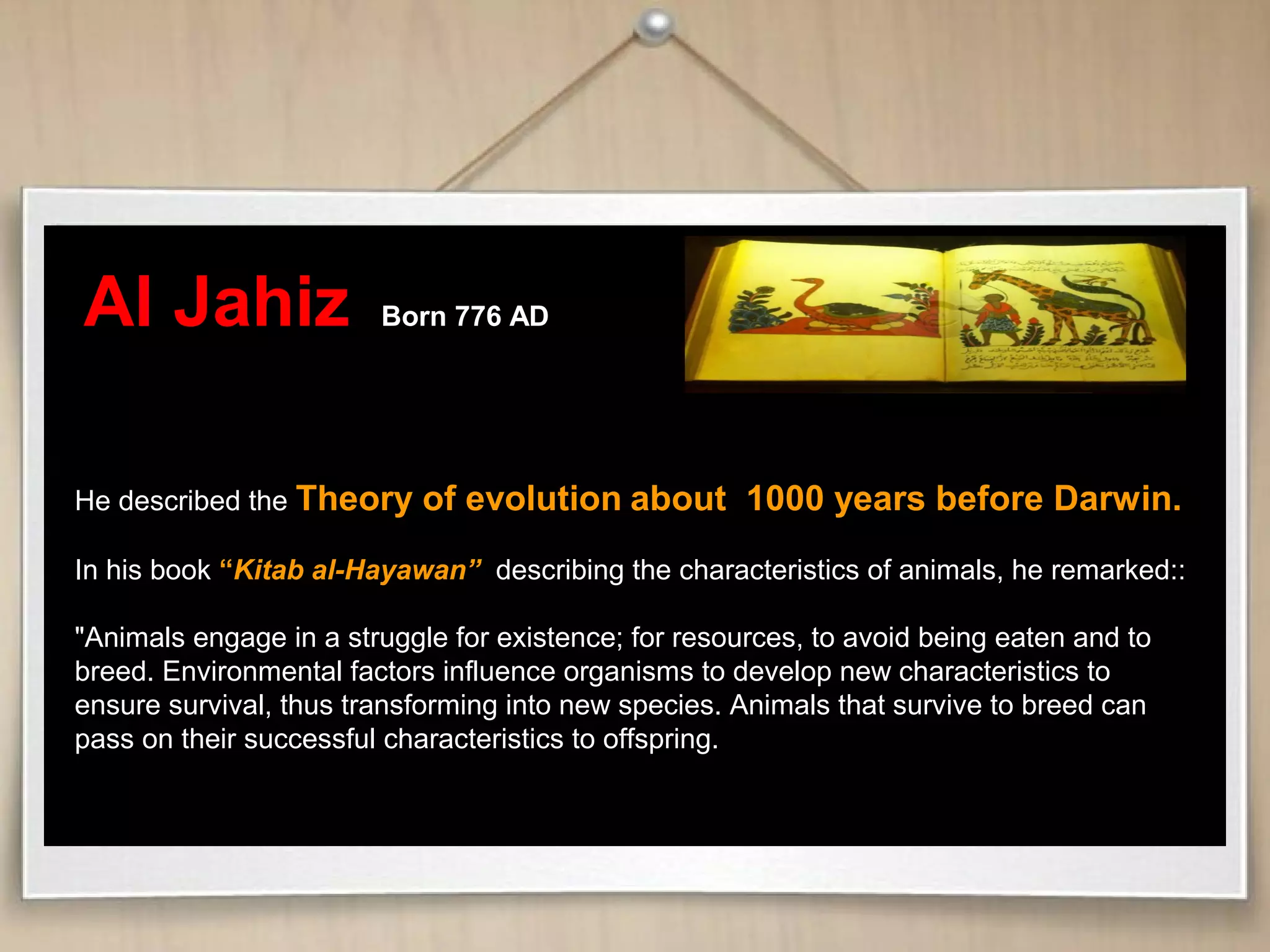 Al jahiz (Father of Evolution Theory) | PPT