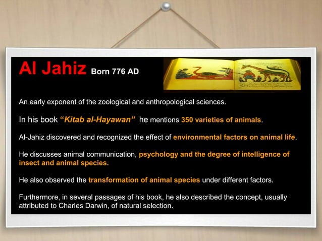 Al jahiz (Father of Evolution Theory) | PPT | Science