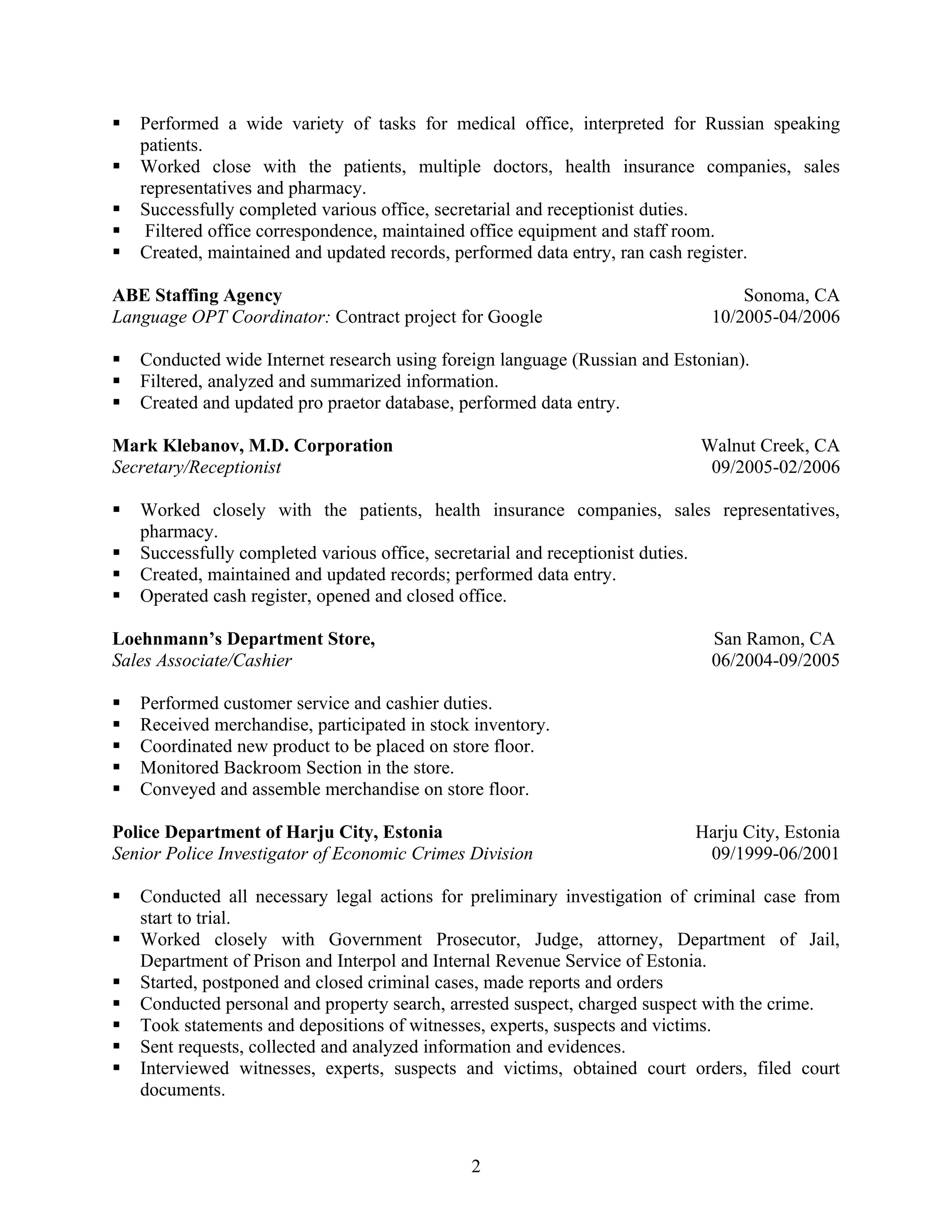 Aljona Radzivill Resume 2 | DOC