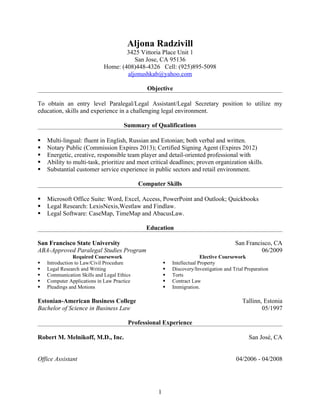 Aljona Radzivill Resume 2 | DOC