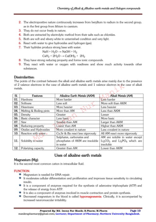 Chemistry of alkali and alkaline earth metals and halogen compounds ...