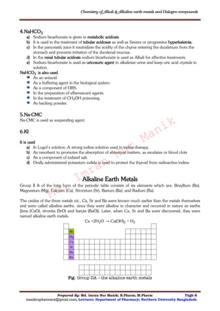 Chemistry of alkali and alkaline earth metals and halogen compounds ...