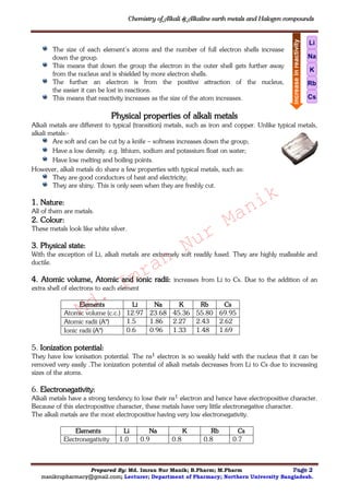 Periodic Table With Alkali Metals And Alkaline Earth Metals
