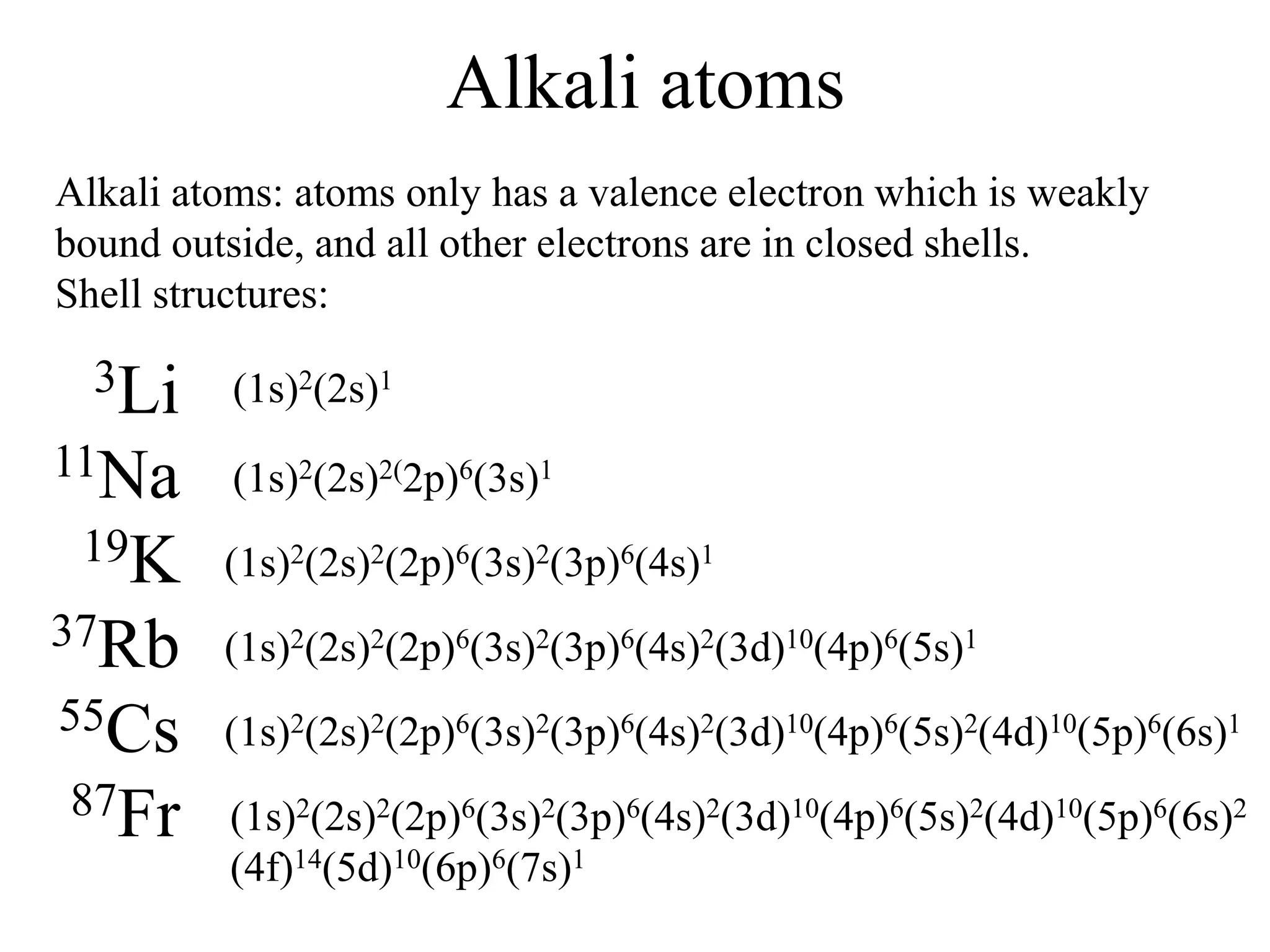 Alkali atom spectra , atoms with one valence electron.ppt