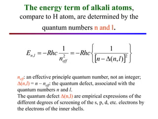 Alkali atom spectra , atoms with one valence electron.ppt