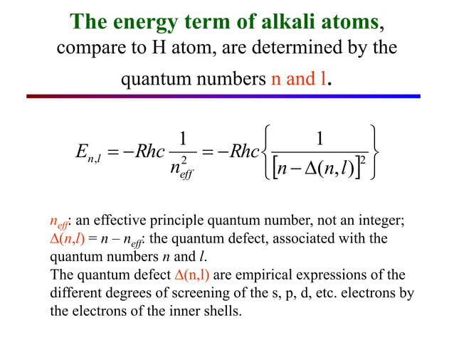 Alkali atom spectra , atoms with one valence electron.ppt | Chemistry ...