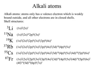 Alkali atom spectra , atoms with one valence electron.ppt