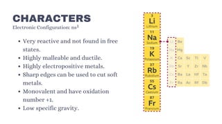 Understanding Alkali Metals: Properties, Reactions, and Applications | PDF
