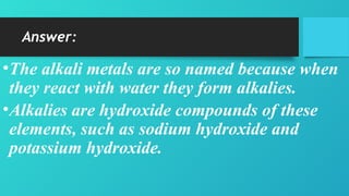 ALKALI METALS. in chemistry and Physicspptx | PPTX