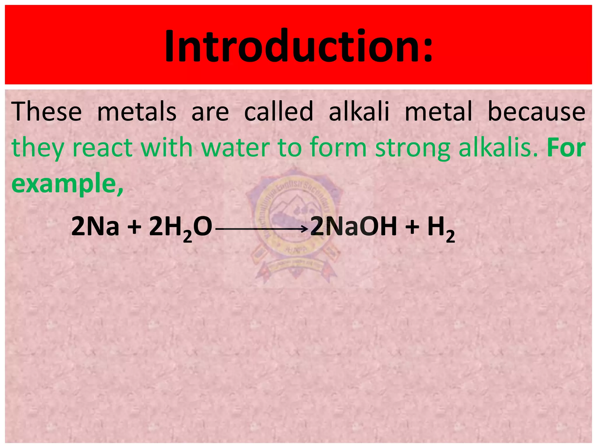 Alkali metals Grade 11 Chemistry | PDF