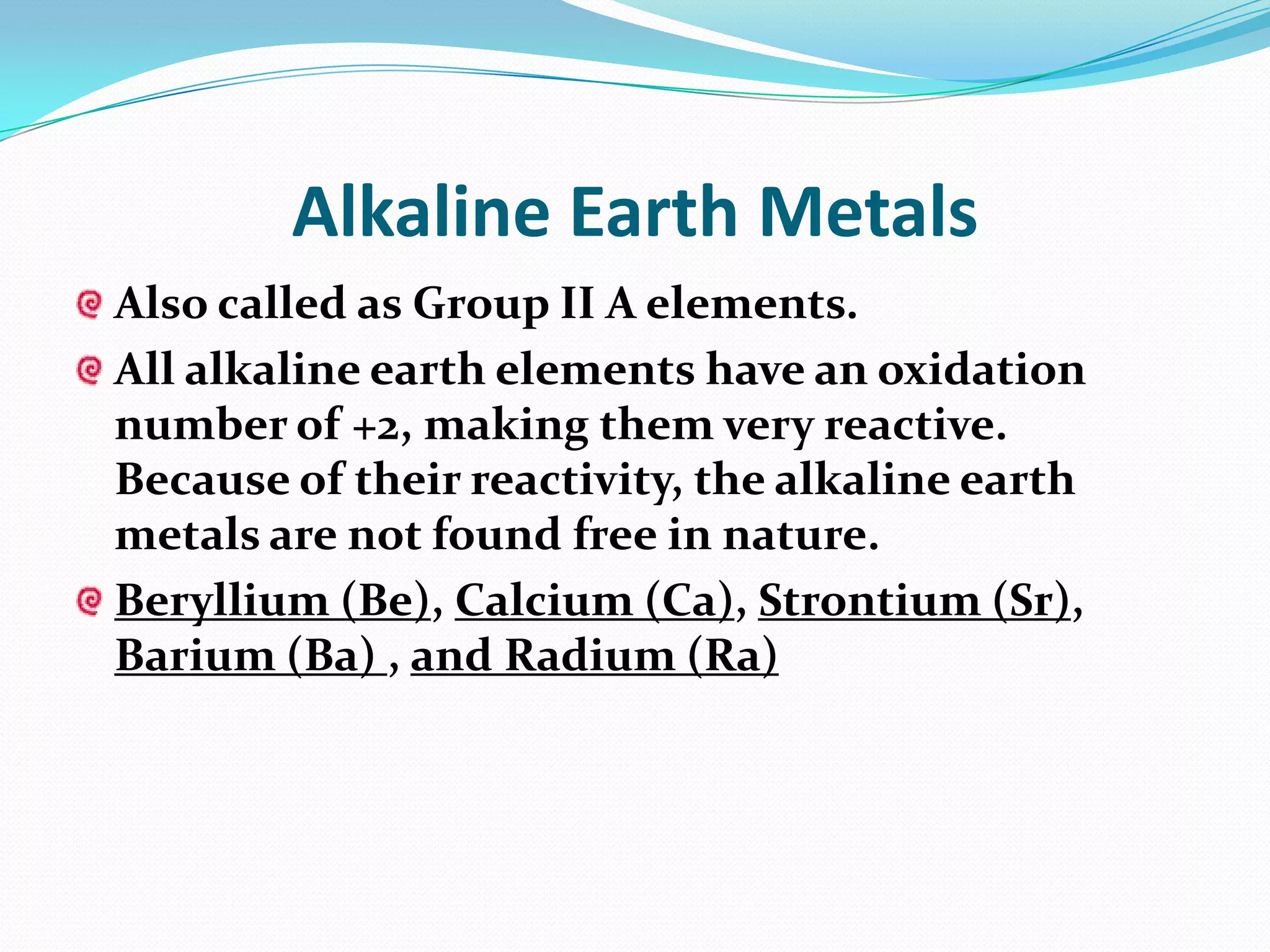 Alkaline and alkaline earth metals | PPTX