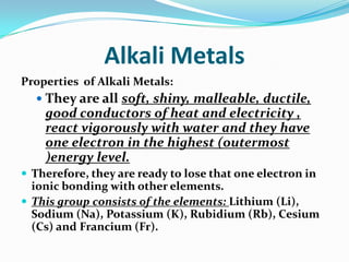 Alkaline and alkaline earth metals | PPTX