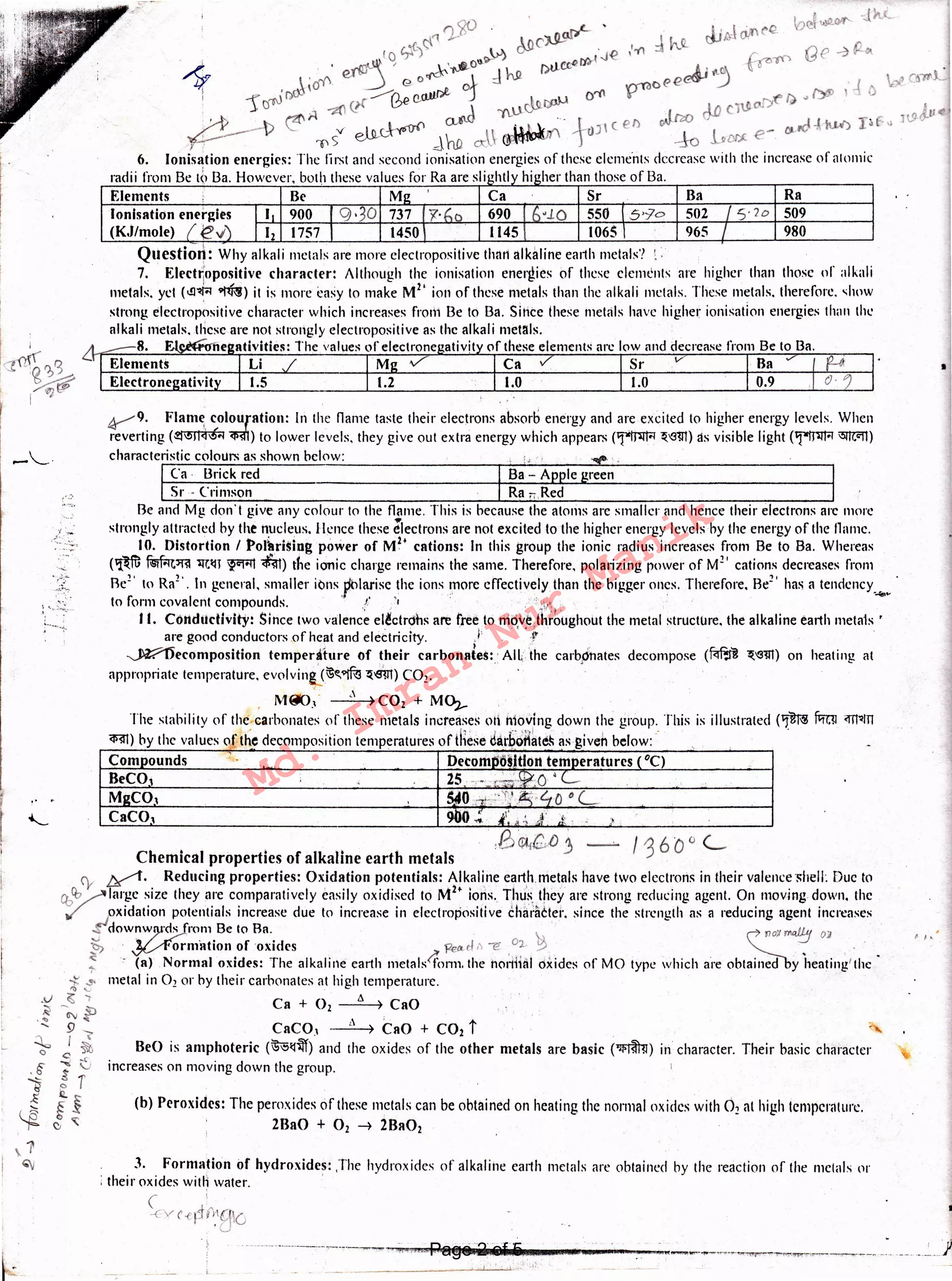 Alkaline Earth Metal MANIK | PDF