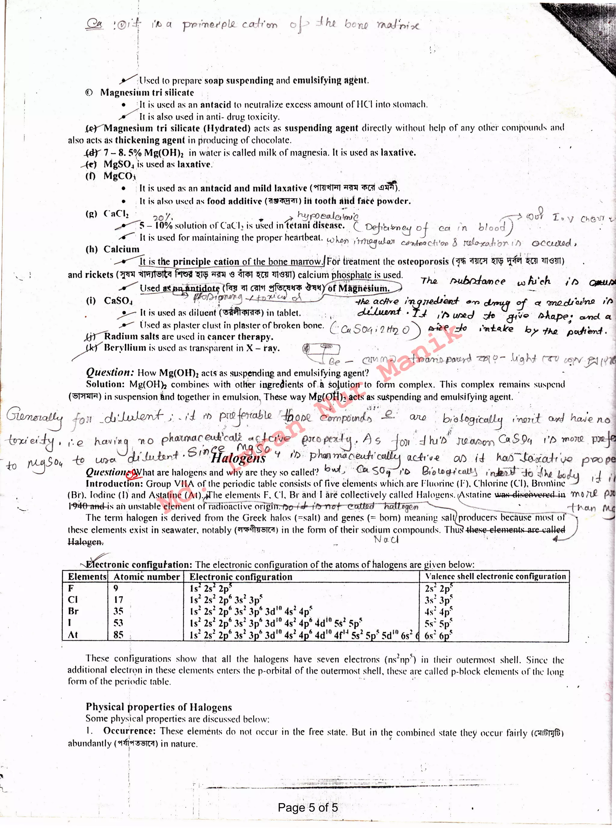 Alkaline Earth Metal MANIK | PDF