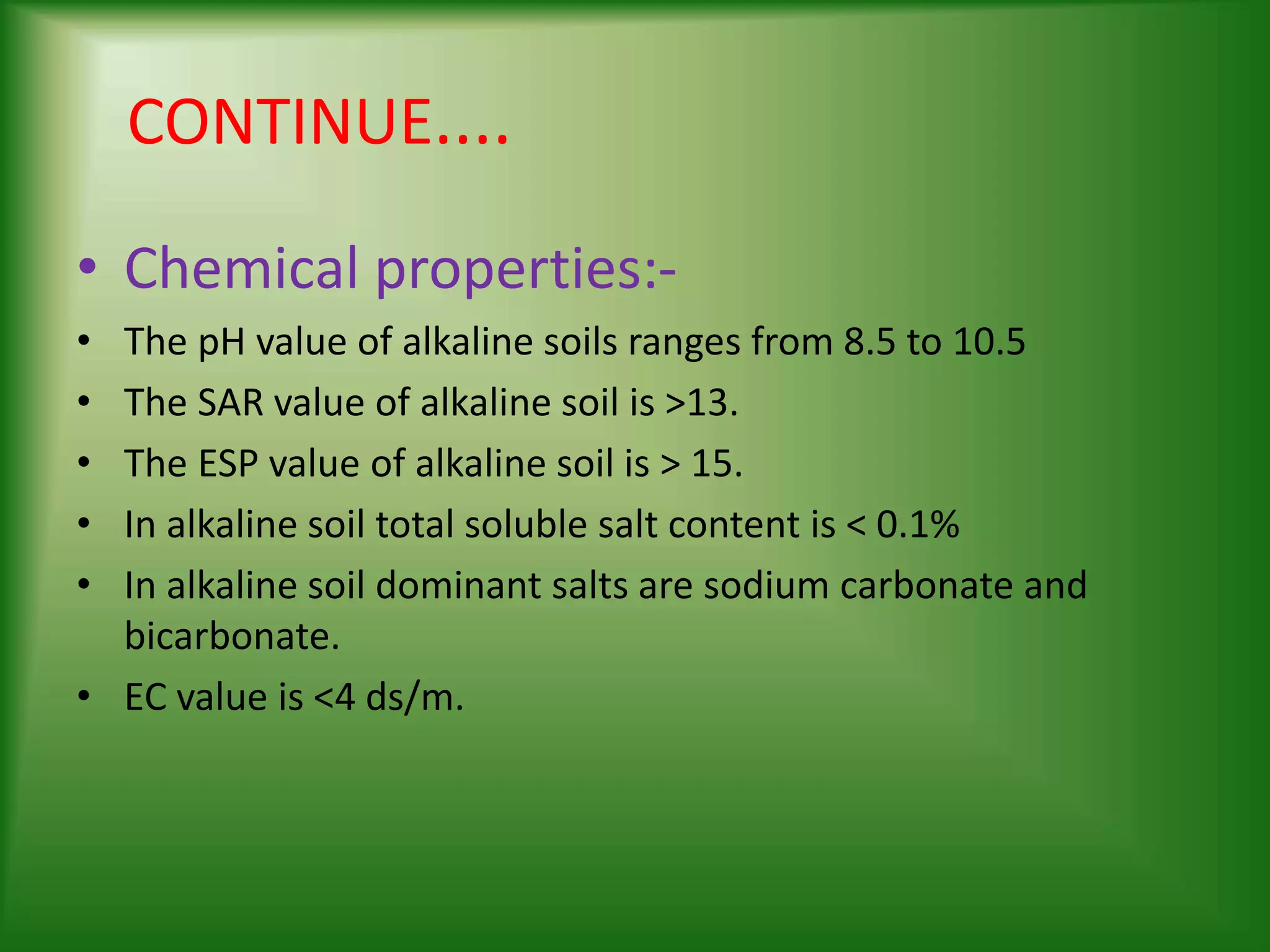 Alkaline soil , Origin, Properties and Distribution in India | PPTX ...