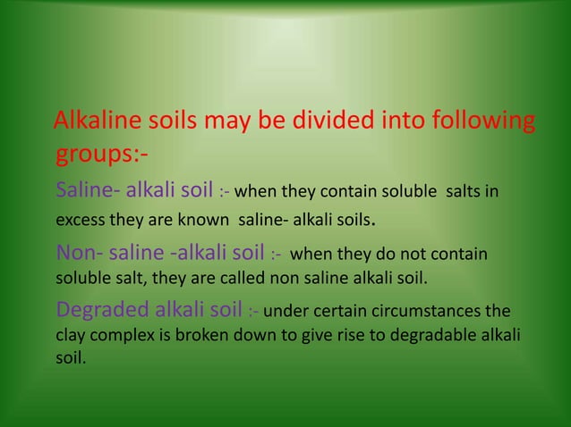 Alkaline soil , Origin, Properties and Distribution in India | PPTX ...