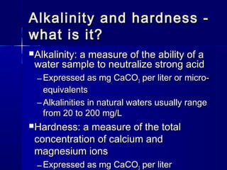 Alkalinity,hardness,softening BY Muhammad Fahad Ansari 12IEEM14 | PPT