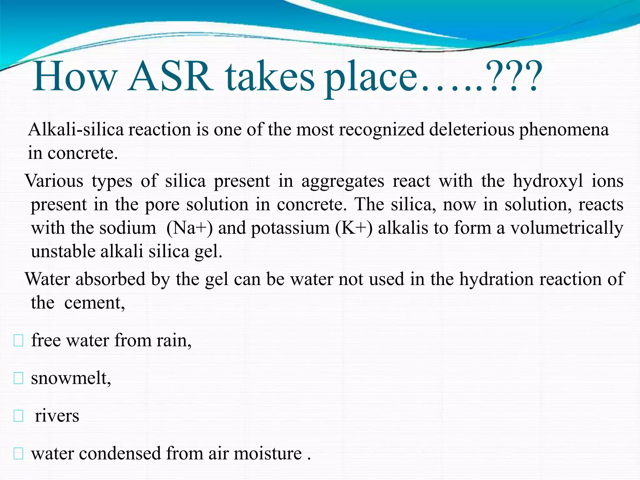 Alkali silica reaction in concrete-RRS | PPTX