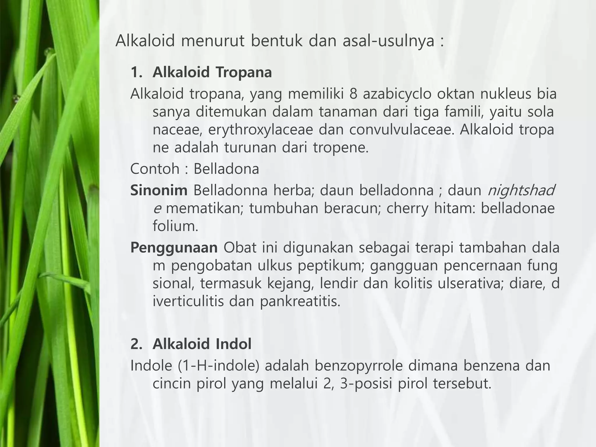 Farmakognosi ALKALOID | PPTX