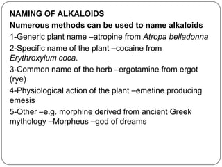 Alkaloids | PPTX