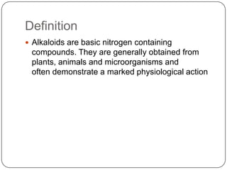 Alkaloids | PPTX