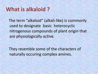 Alkaloids | PPTX