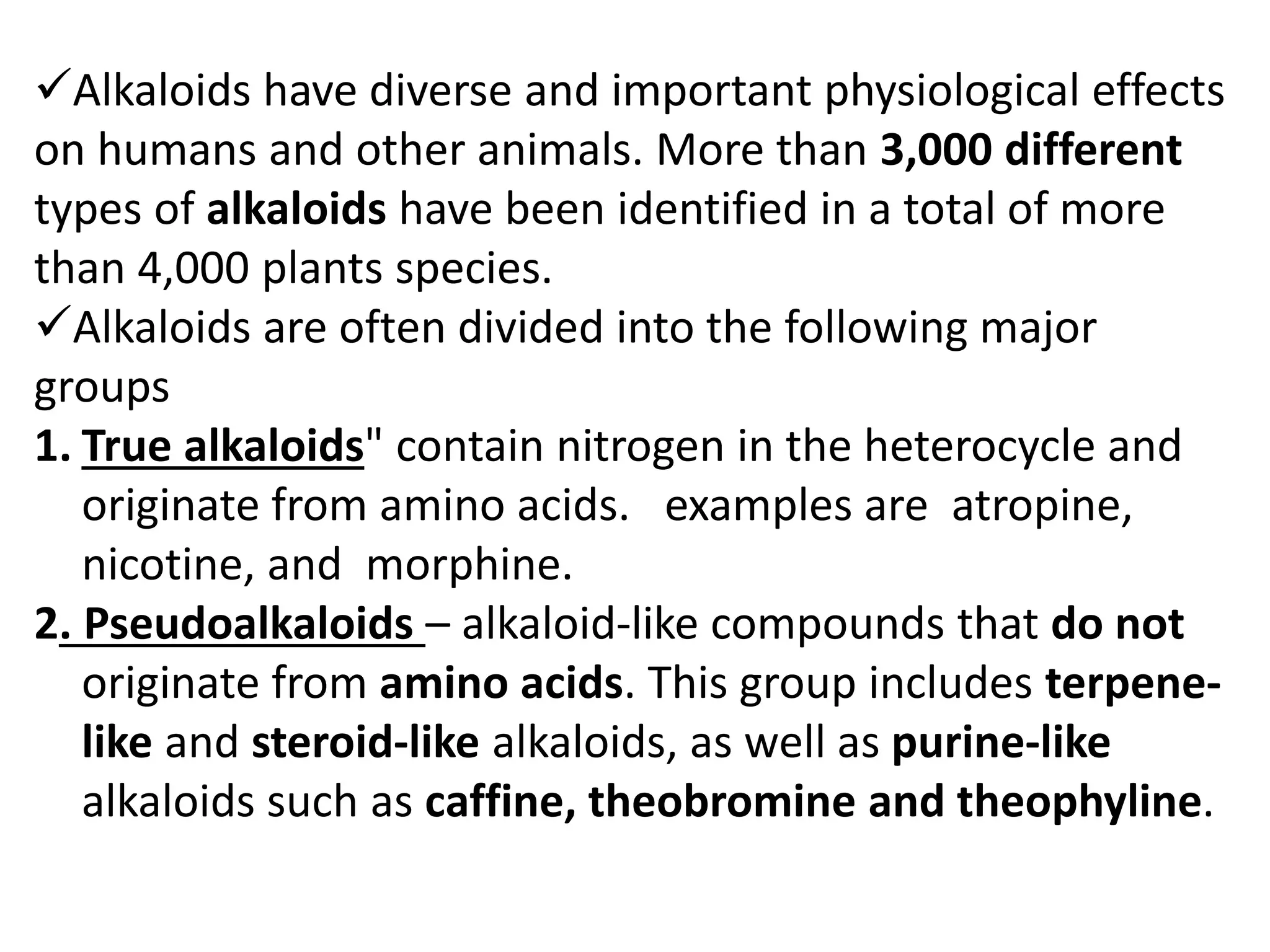 Alkaloids | PPTX | Chemistry | Science