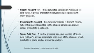 Alkaloids Pharmacognosy | PPTX