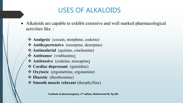 Alkaloids Pharmacognosy