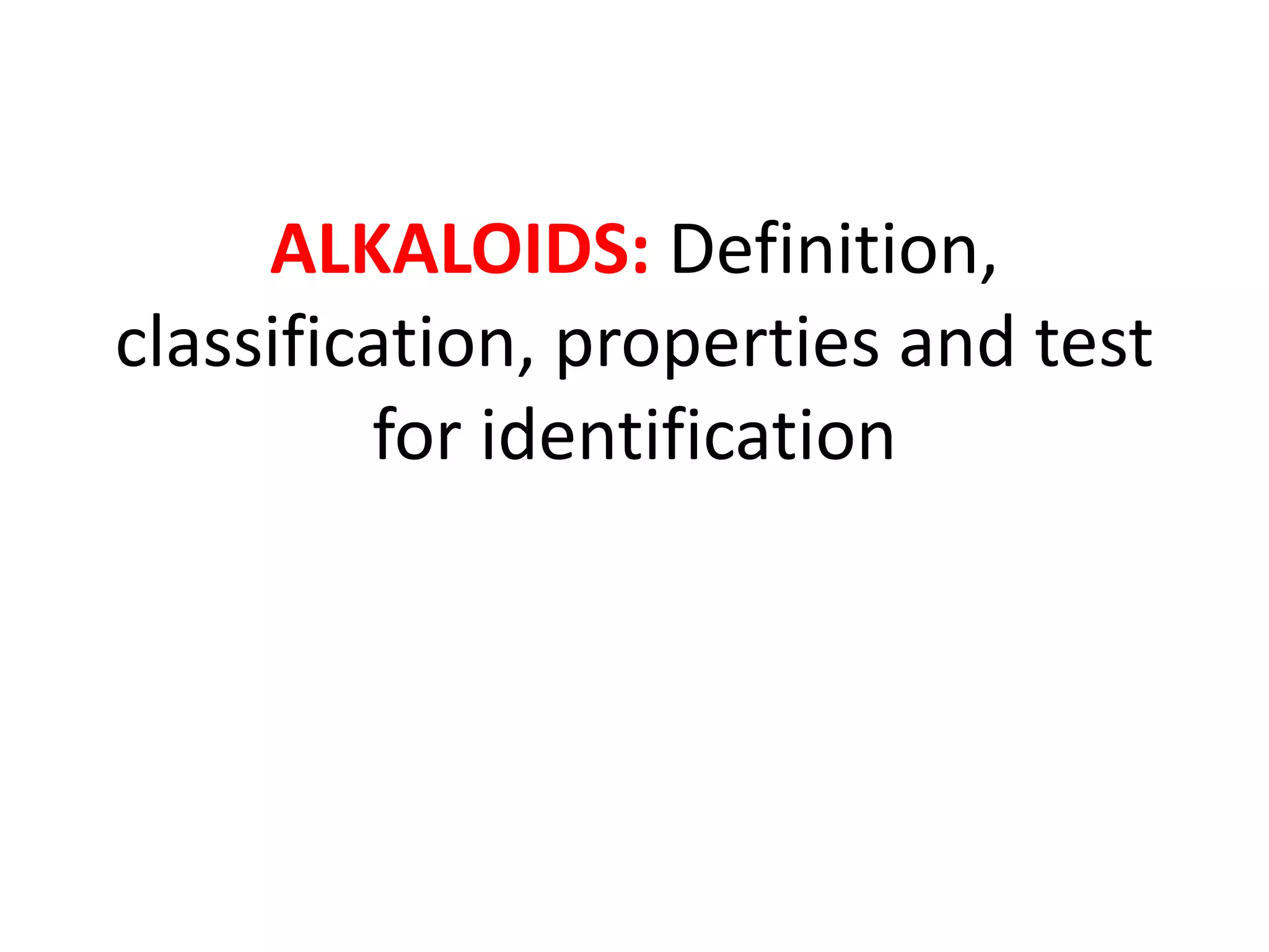 Alkaloids | PPTX