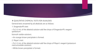 Chemistry of natural products "alkaloids" | PPTX