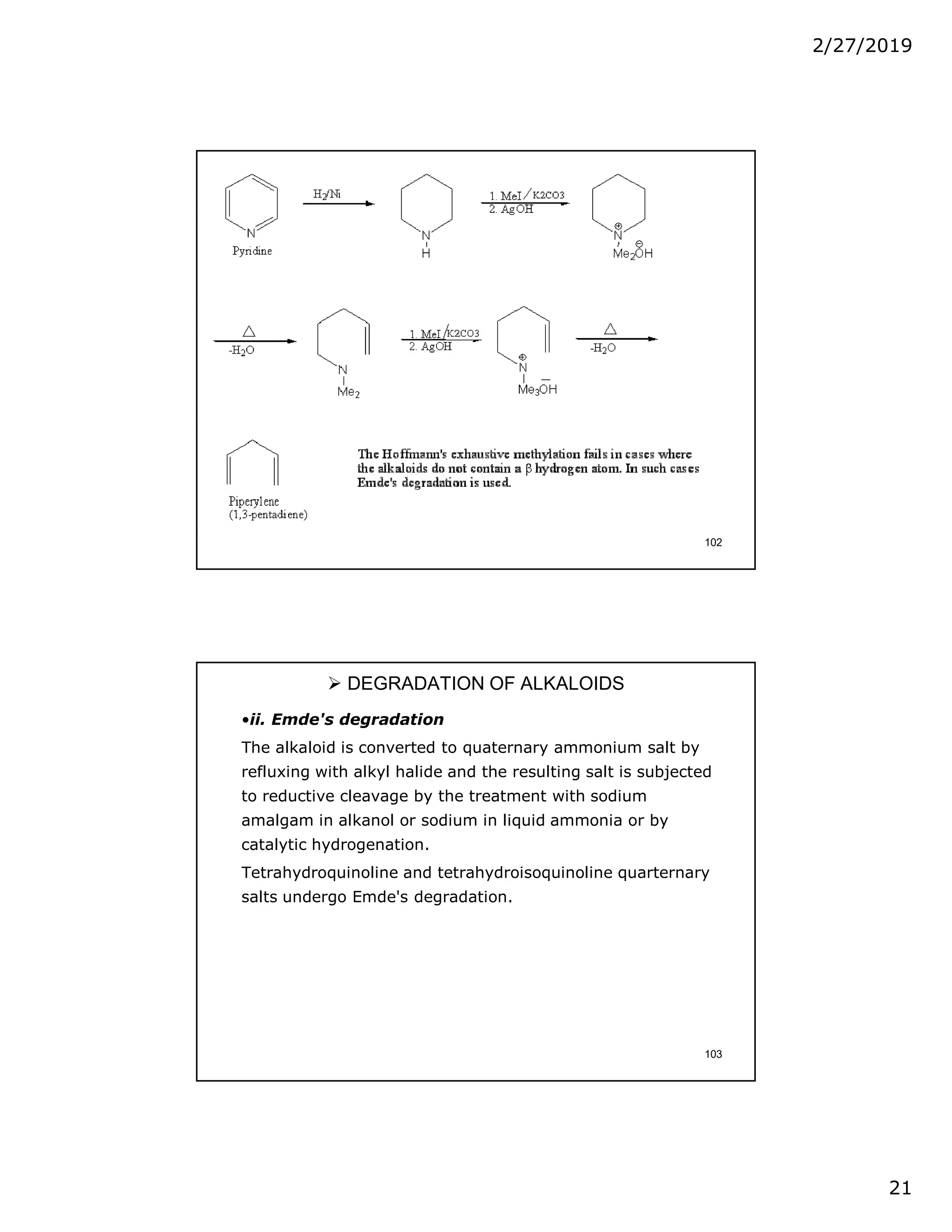 alkaloids -General methods of structural elucidation of Alkaloids. Structural Elucidation and ...